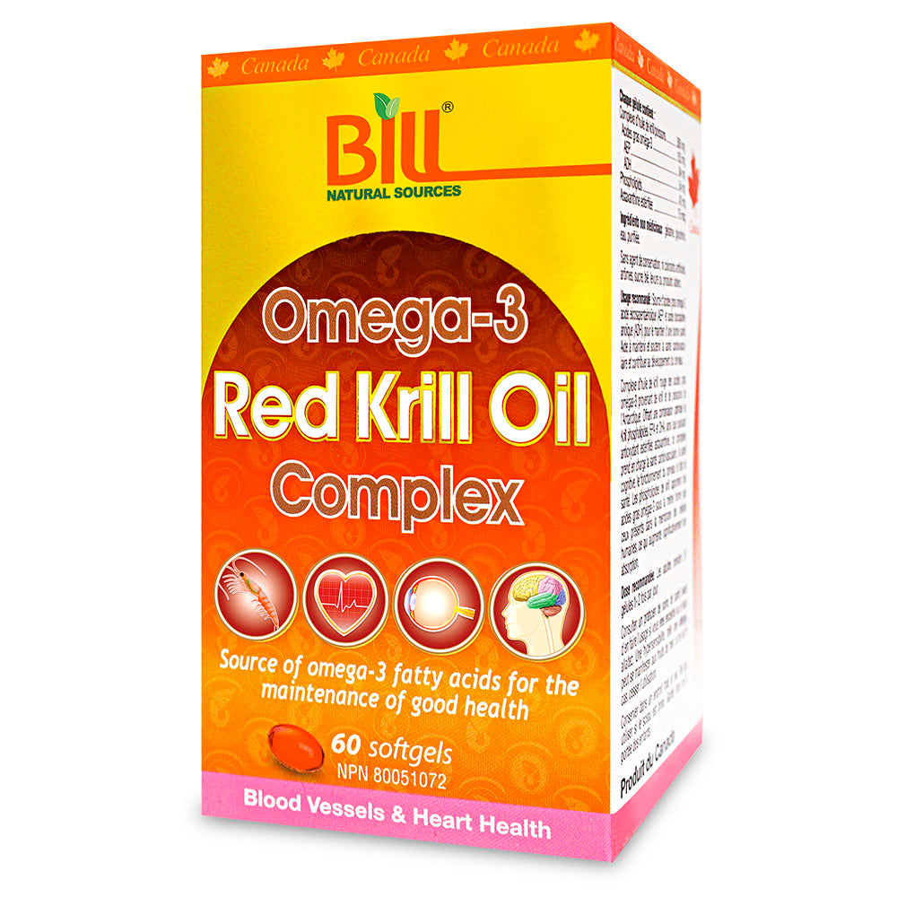 BILL Natural Sources® Omega-3 Red Krill Oil Complex 60 Softgels – Bill ...