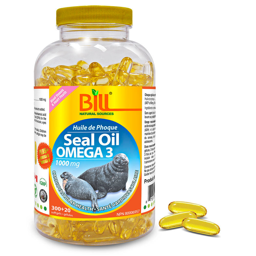 BILL Natural Sources® Omega 3 Seal Oil 1000 mg 320 Softgels – Bill ...